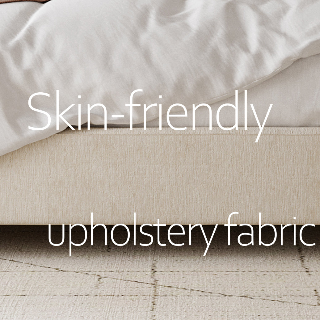 Latitude Run® Liana Cream Bed with Elegant Tall Headboard Wingback, Dundalk | Wayfair